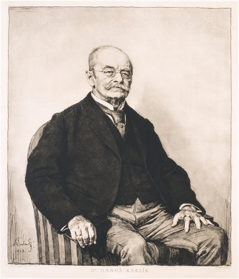 Max Švabinský | Dr. Hanuš Karlík (1923) | MutualArt