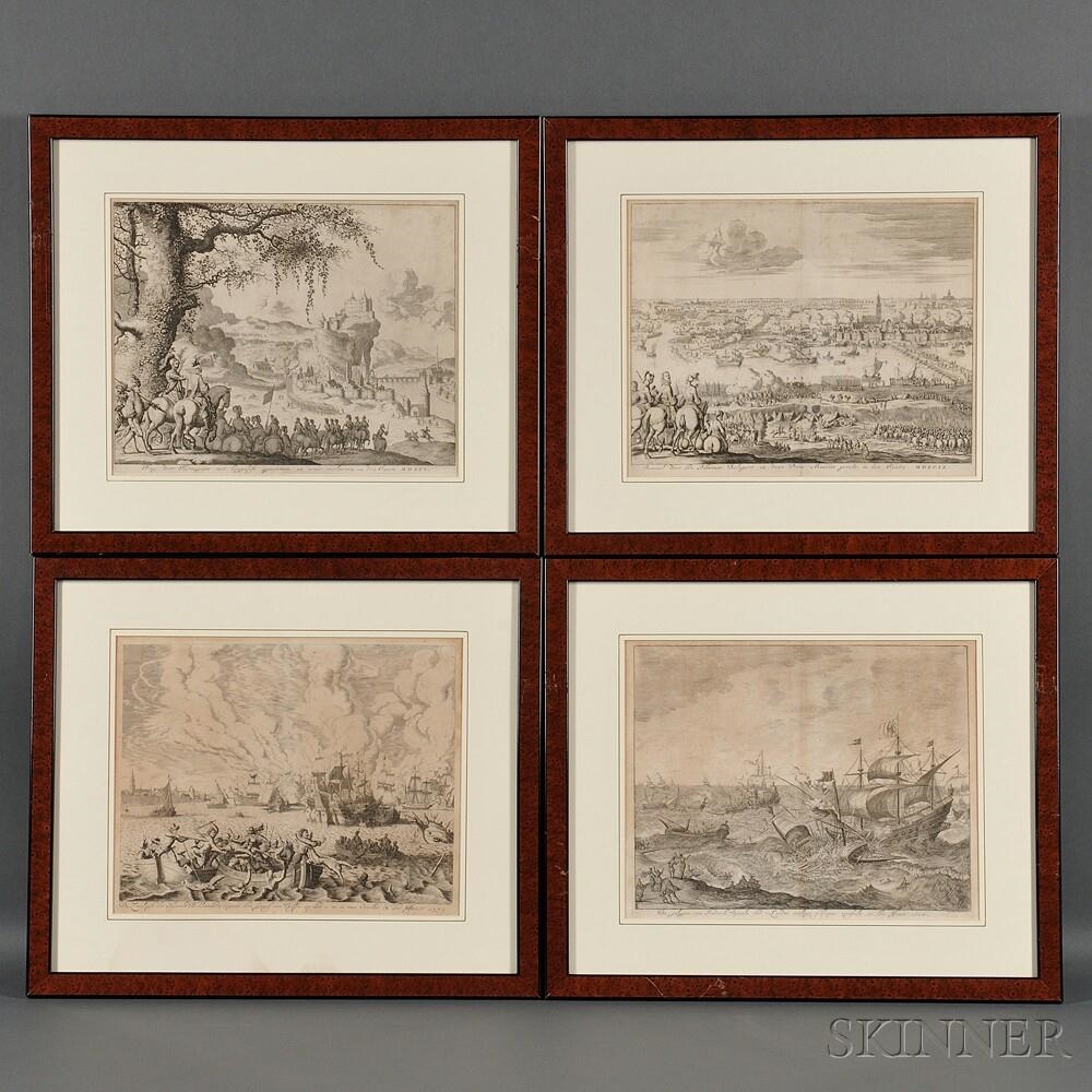 Jan Luyken | Set of 4; Engravings of Battle Scenes | MutualArt