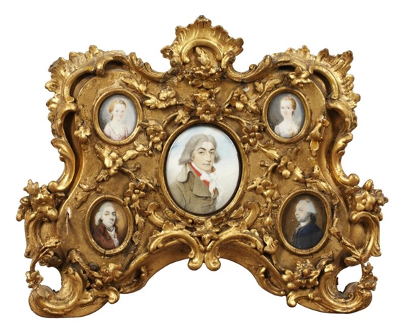 John Patrick | 5 works; A pair of miniatures portraying two young girls ...