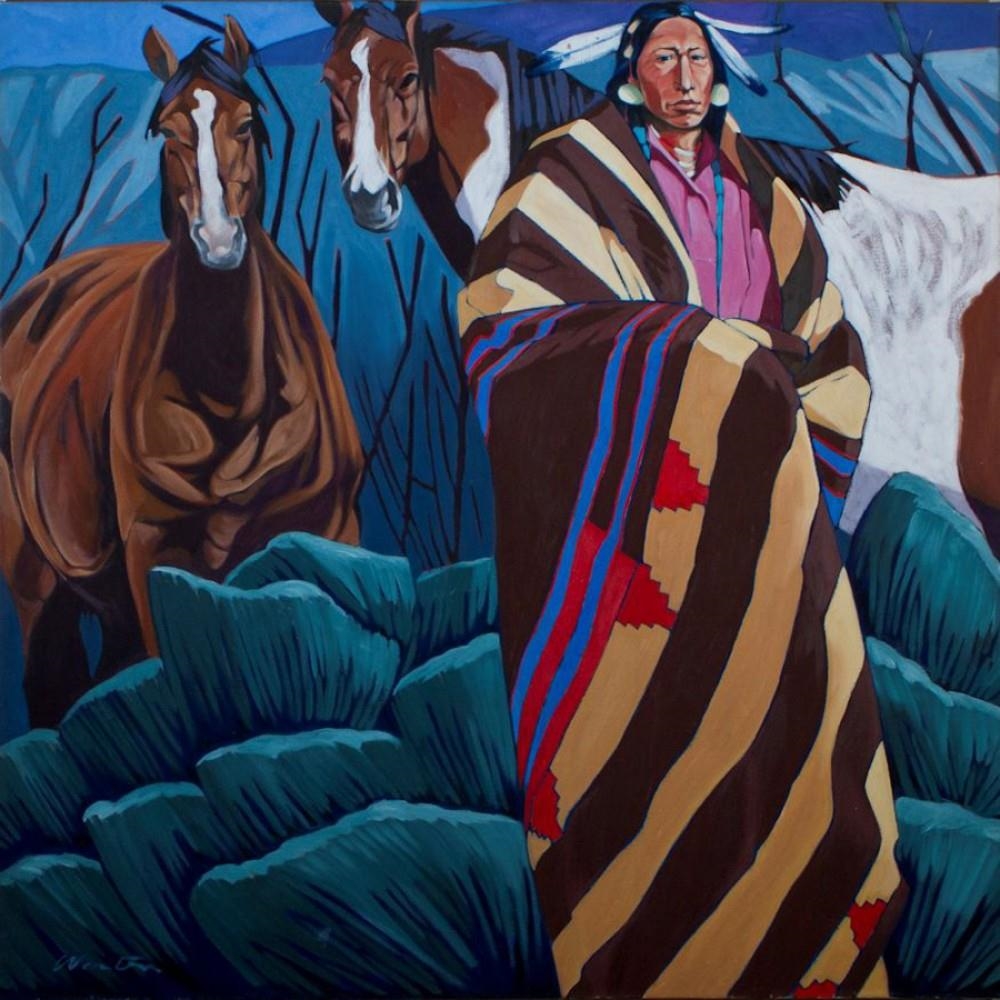 Walt Wooten | Pintos with Fancy Blanket | MutualArt