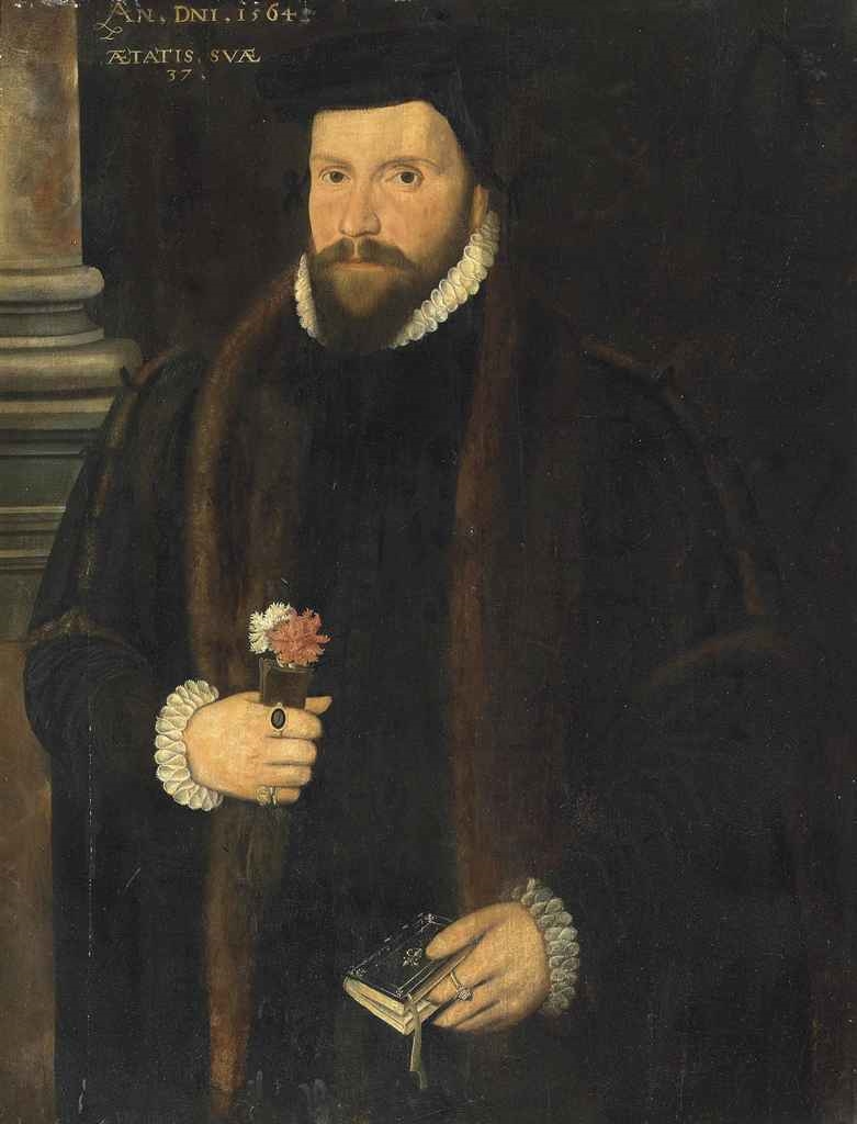 British School, 16th Century | Portrait of a gentleman, half-length, in ...