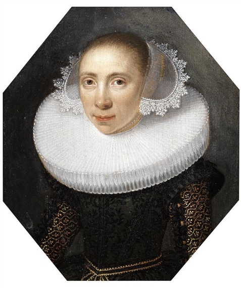 Amsterdam School, 17th Century | Portrait of a lady, half-length, in a ...