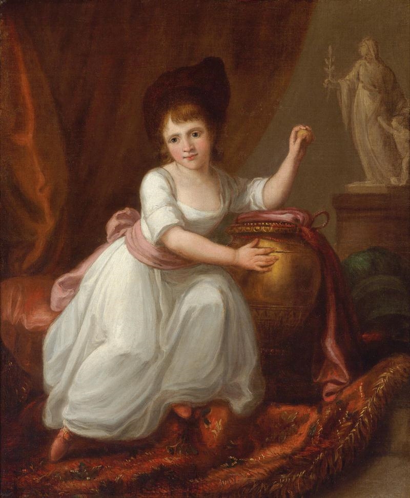 Angelica Kauffmann | Portrait of a girl in a white dress | MutualArt