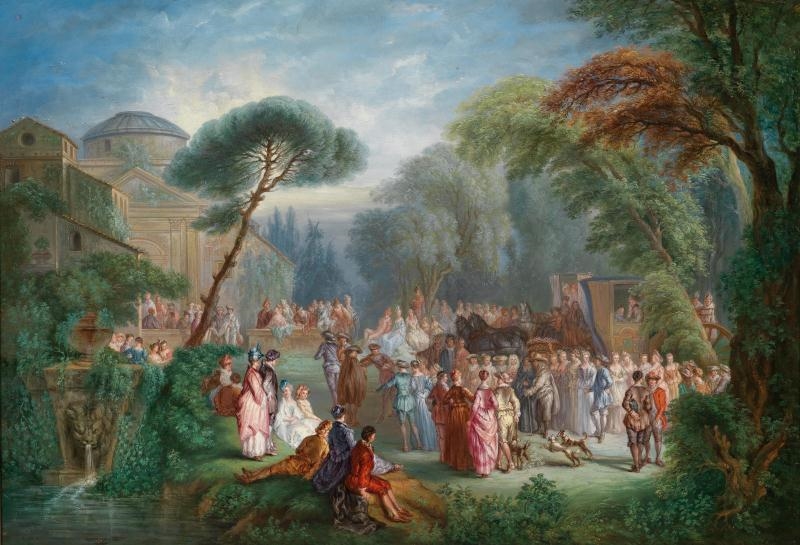 Louis-Joseph Watteau | 2 Works : La signature du contrat de la noce de ...