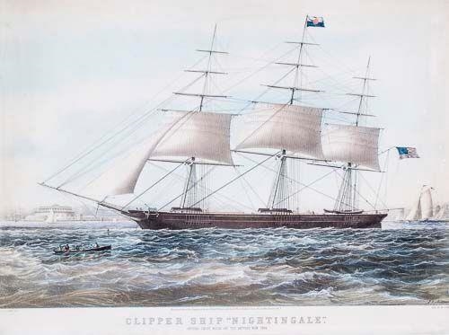 Nathaniel Currier | Clipper Ship Nightingale (1854) | MutualArt