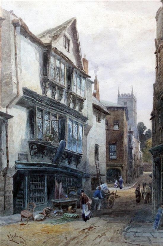 Alfred Leyman | Devon street scene (1896) | MutualArt