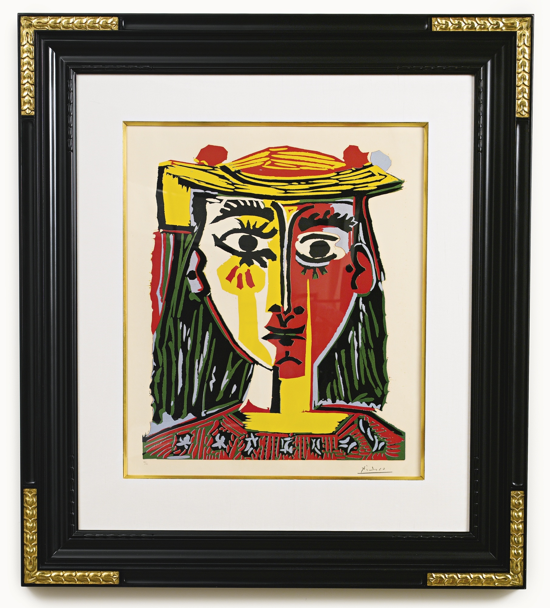 Pablo Picasso | PORTRAIT DE FEMME AU CHAPEAU A POMPONS ET AU CORSAGE IMPRIMÉ (BLOCH (1962 ...