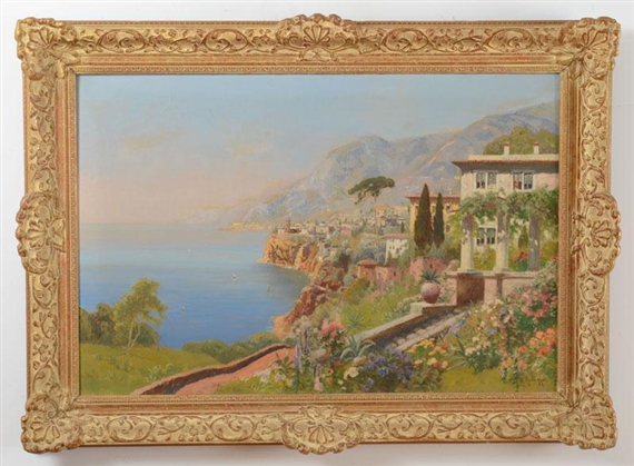 Alwin Arnegger | Landscape with Villas by the Sea | MutualArt