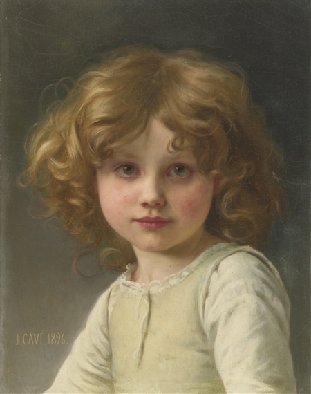 Jules Cavé | YOUNG GIRL WITH CURLY HAIR (1896) | MutualArt