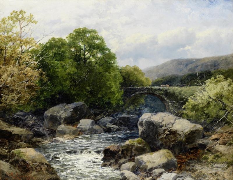 John Brandon Smith | Old bridge on the Dulas, South Wales (1880 ...