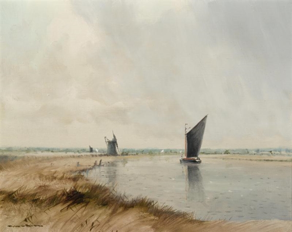 Colin W. Burns | 2 Works : The Wherry Albion on the River Bure ...