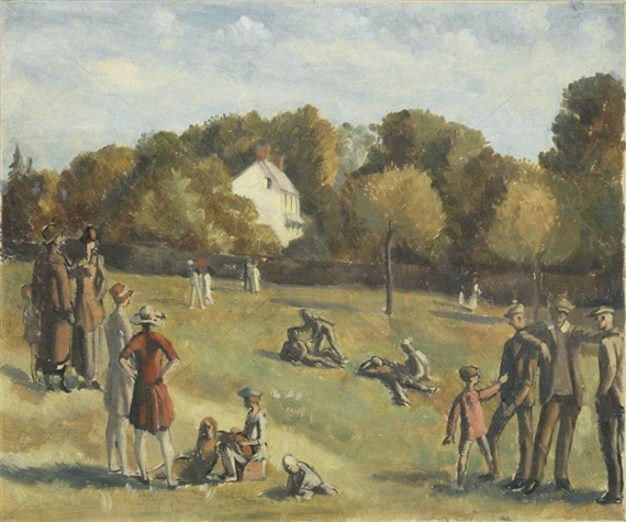 Charles Mahoney | 2 Works : Figures in a park ; A seated woman | MutualArt
