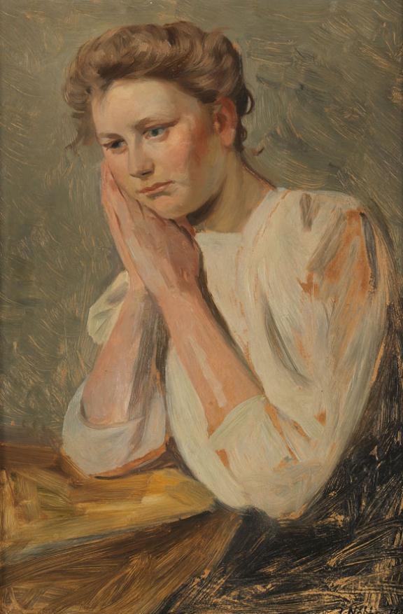 Jacob Nöbbe | Bildnis Tochter Elsa (1908) | MutualArt