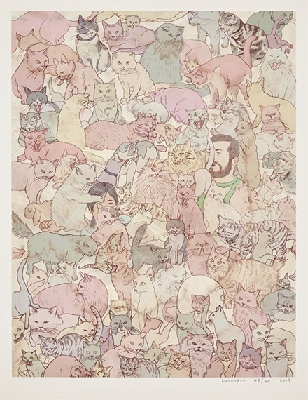 Kozyndan | Self Portrait with Kitties (2009) | MutualArt