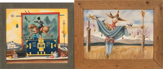 Paul Riba | 2 Works : A still life with Chinese figure, jewelry box ...