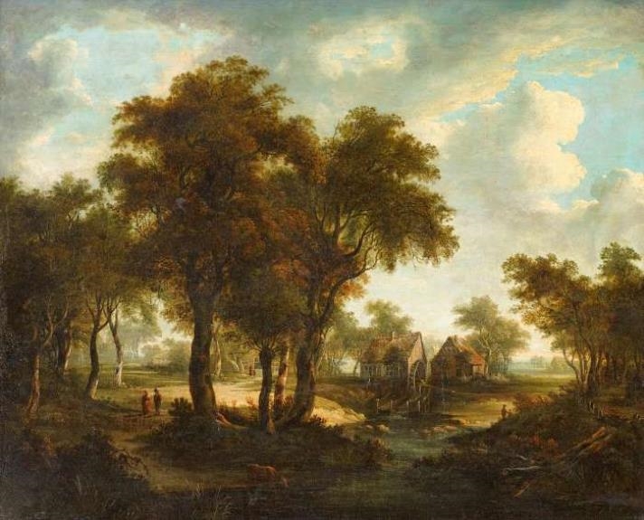 Meindert Hobbema | Forest Landscape with Mill | MutualArt