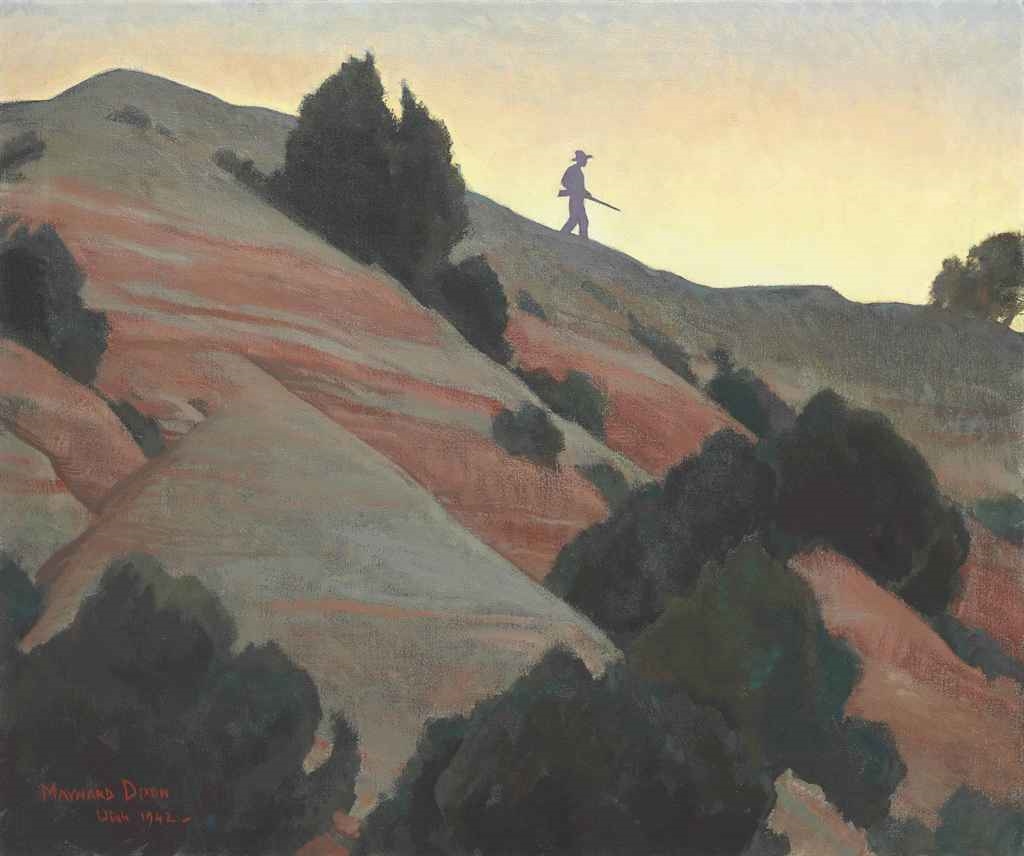Maynard Dixon | Chollas Against the Mountains (1944) | MutualArt