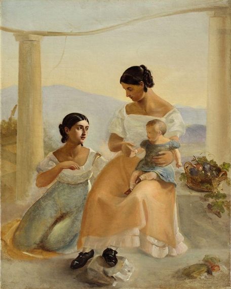 August Grahl | TWO ITALIAN WOMEN WITH A CHILD (1830 - 1835) | MutualArt