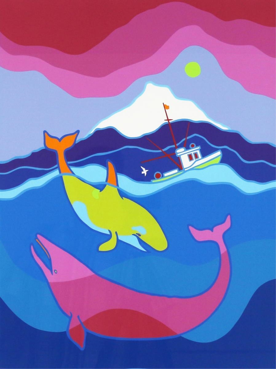Ted Harrison | WHALE FROLIC (1994) | MutualArt