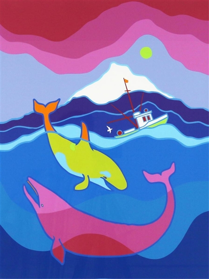 Ted Harrison | WHALE FROLIC (1994) | MutualArt