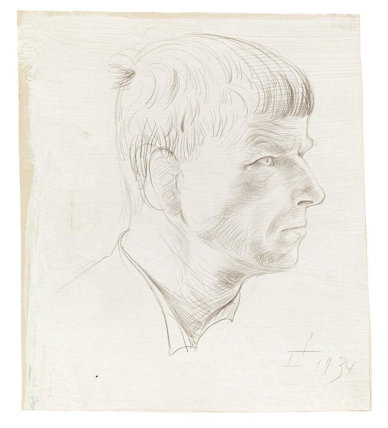 Otto Dix | KÄTHE I (AKT AUF ROTEM SOFA) (Circa 1925) | MutualArt