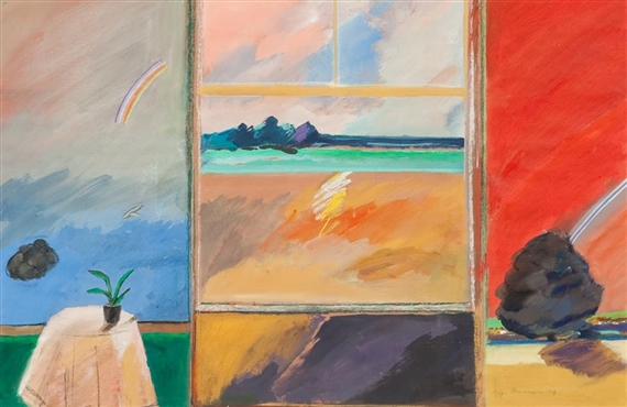 Lys Hansen | LANDSCAPE WITH GLIDER (1974) | MutualArt