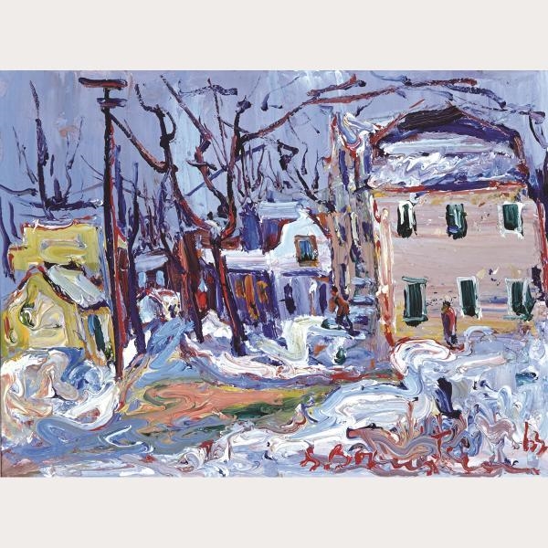 Samuel Borenstein | MONTREAL - WINTER STREET SCENE (1963) | MutualArt