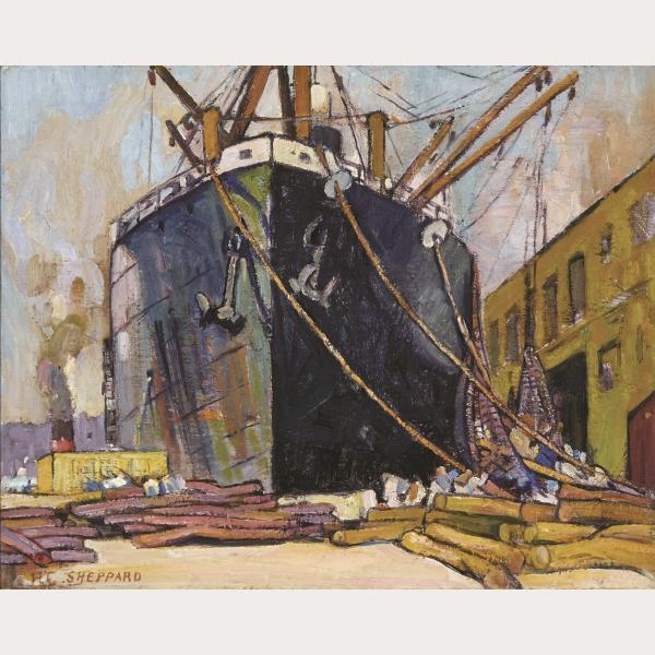 Peter Clapham Sheppard | SHIP AT DOCK | MutualArt