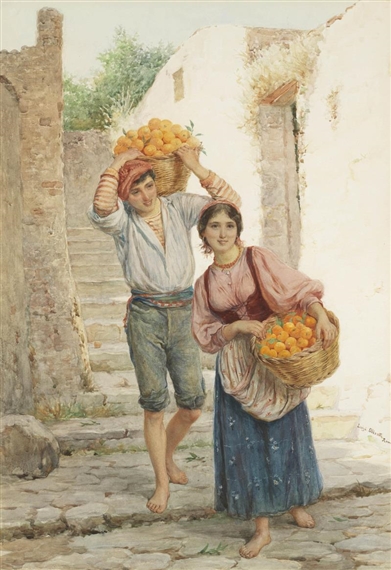 Luigi Olivetti | (2) Baskets of oranges | MutualArt