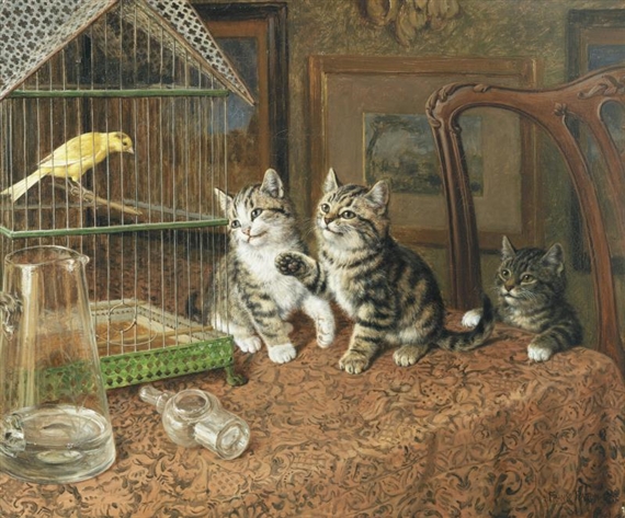 Frank Paton | While the cat's away (1895) | MutualArt