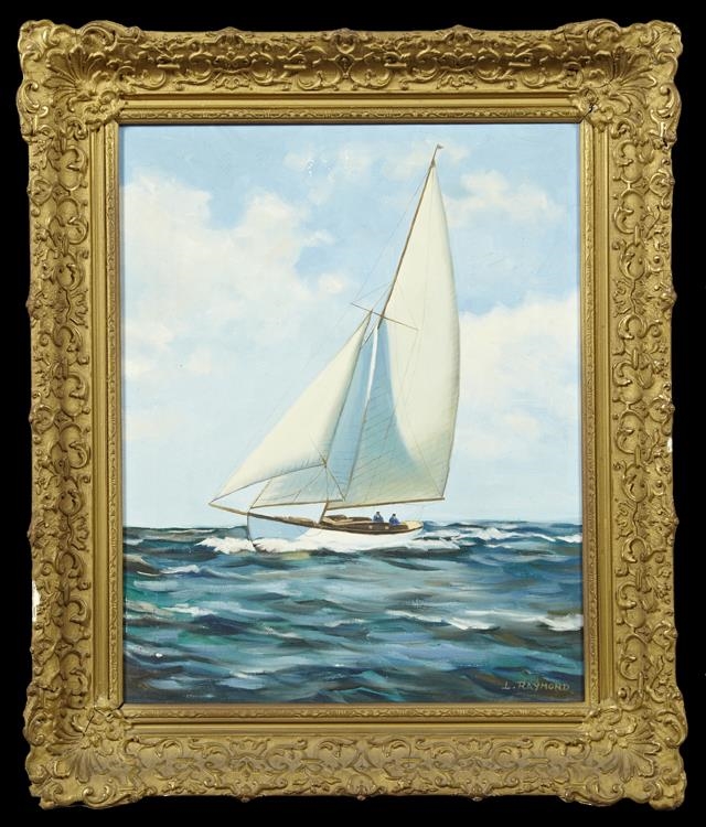 L. Raymond | Sailboat Under Full Sail | MutualArt