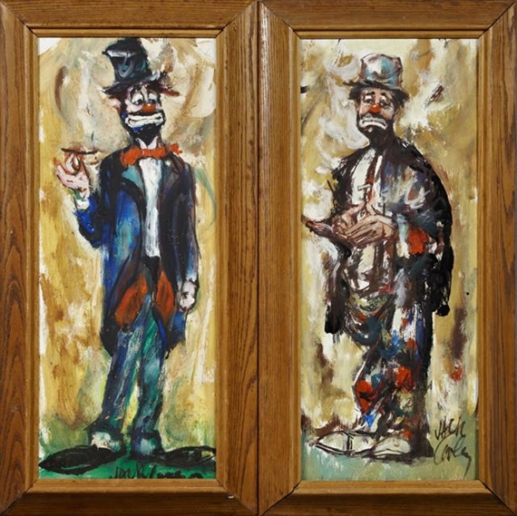 Jack Cooley | Clown with Cigar; Sad Clown | MutualArt