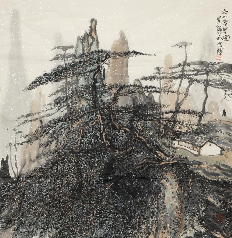 Zhu Daoping | AUSPICIOUS AUTUMN MOUNTAIN & PAINTING OF A RIVER BANK ...