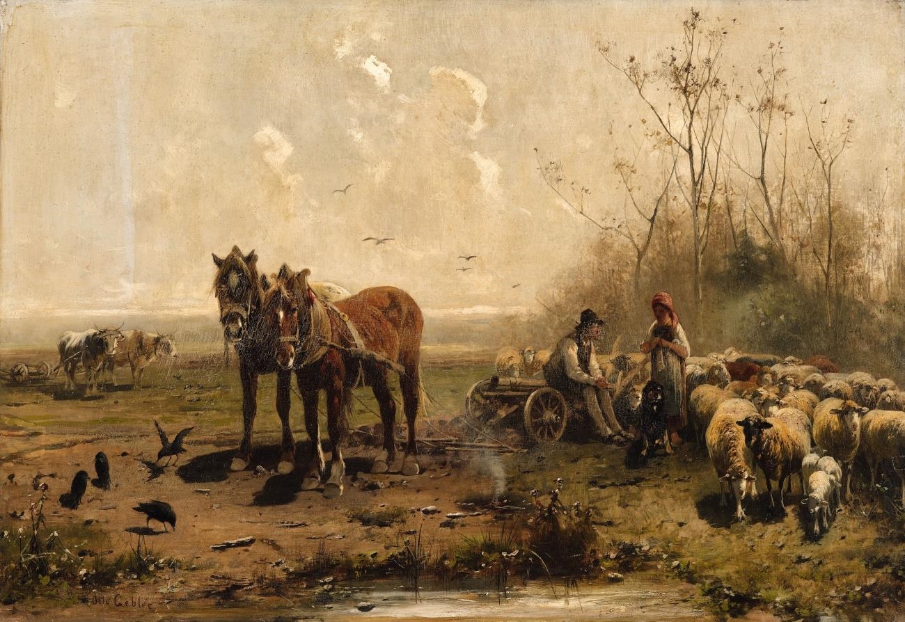 Otto Gebler | A Resting Peasant and a Young Shepherdess | MutualArt