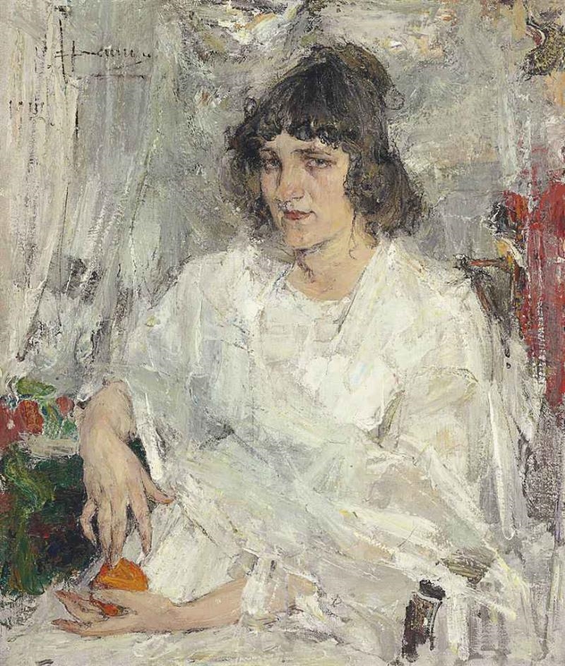Nicolai Fechin | Portrait of Mademoiselle Kitaeva (1912) | MutualArt