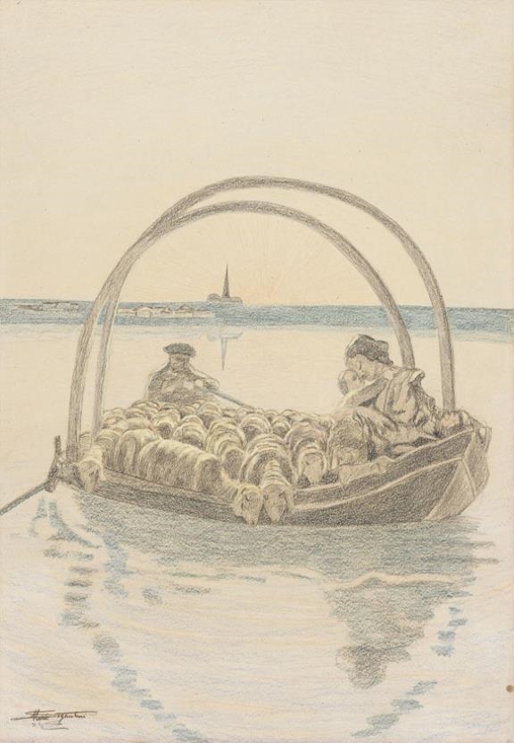 Mario Segantini | Ave Maria bei der Überfahrt (Circa 1910) | MutualArt