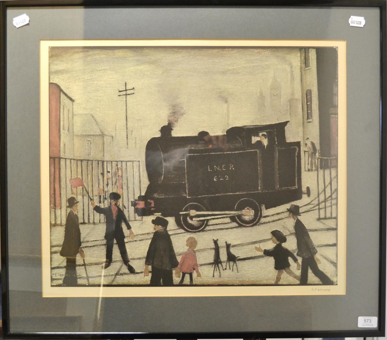 Laurence Stephen Lowry | Level crossing with Train | MutualArt