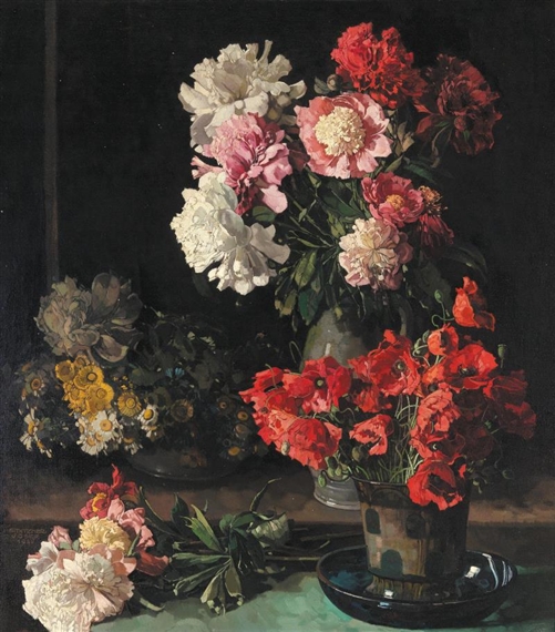 Josef Stoitzner | Peonies and poppies (1925) | MutualArt