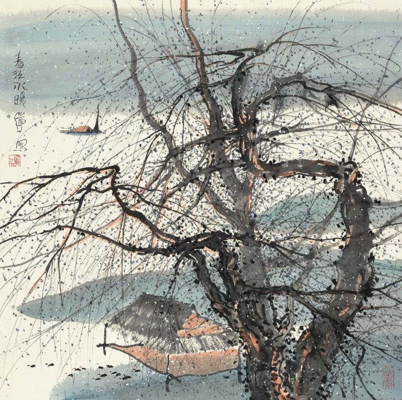 Zhu Daoping | AUSPICIOUS AUTUMN MOUNTAIN & PAINTING OF A RIVER BANK ...