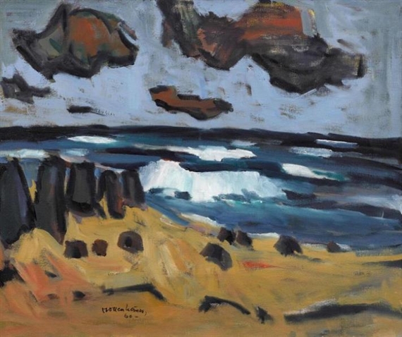 Ernst Mollenhauer | At the Beach with Blue Clouds (1960) | MutualArt