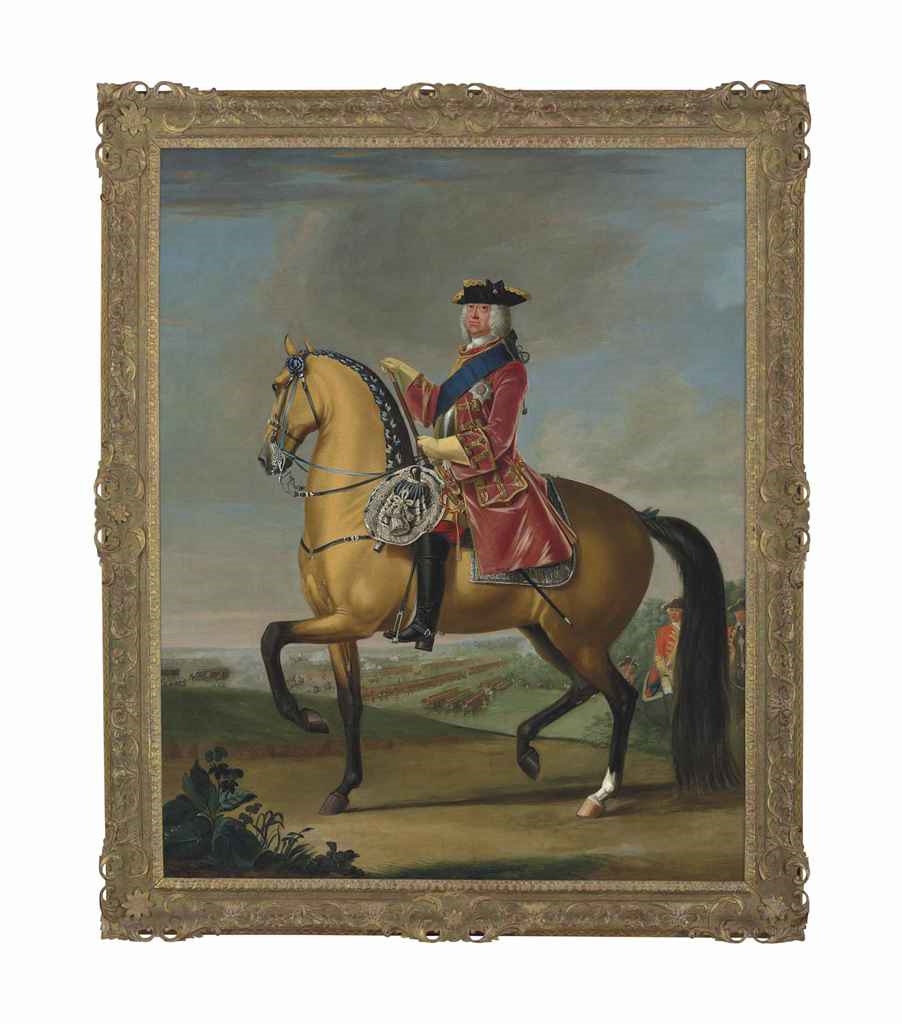 David Morier | Equestrian portrait of King George II (1683-1770), in a ...