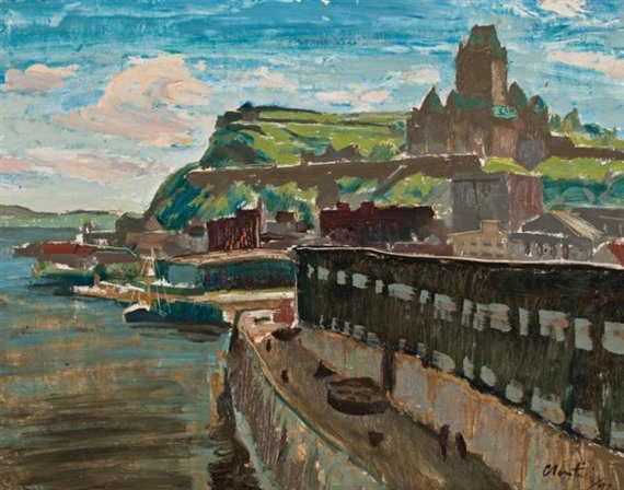 Albert Cloutier | View from Lower Town, Quebec | MutualArt