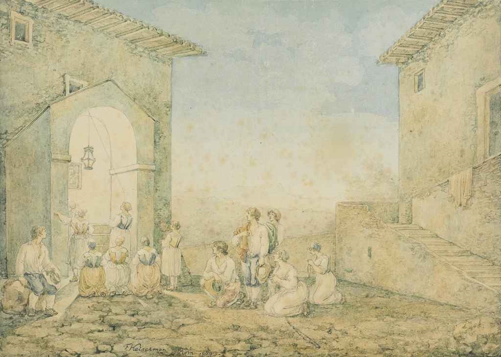 Franz Kaisermann | The night prayer at Tivoli (1803) | MutualArt