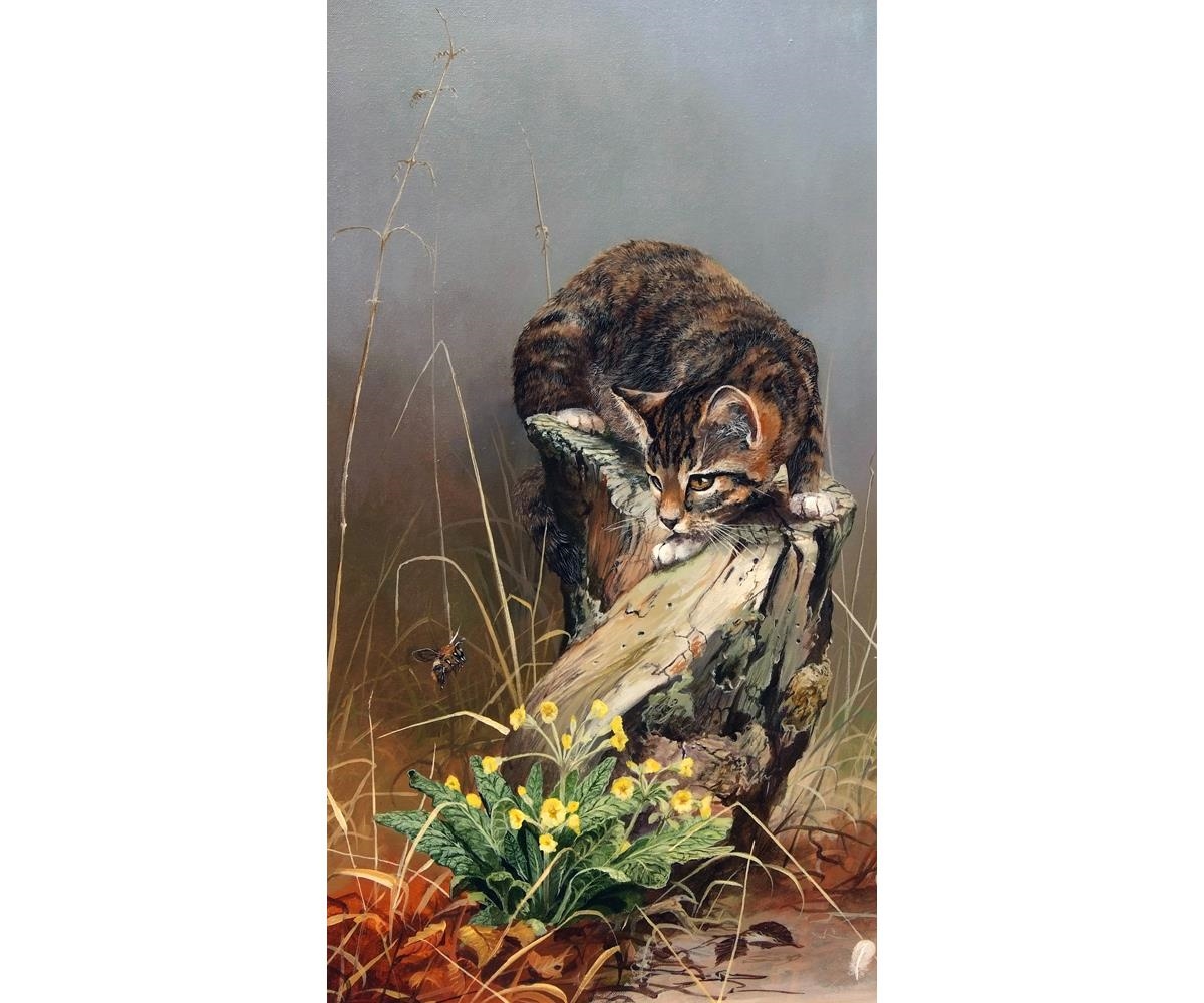 David Feather | Cat Hunting a Bee | MutualArt