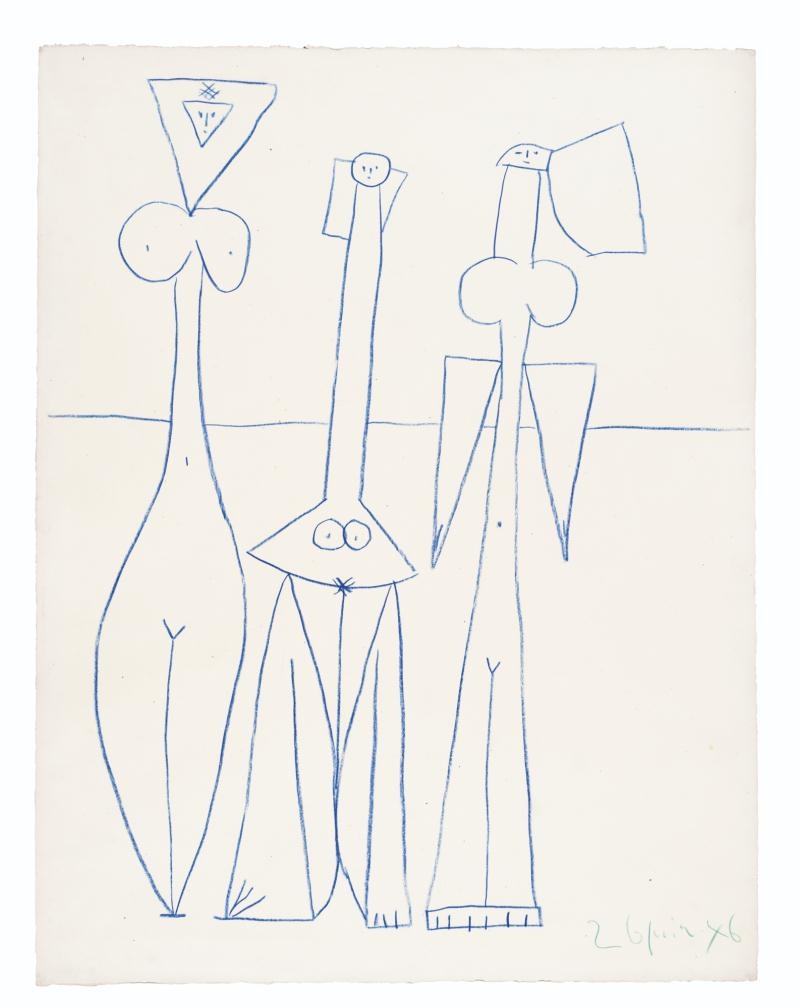 Pablo Picasso | TROIS FEMMES NUES (ÉTUDES) (1946) | MutualArt