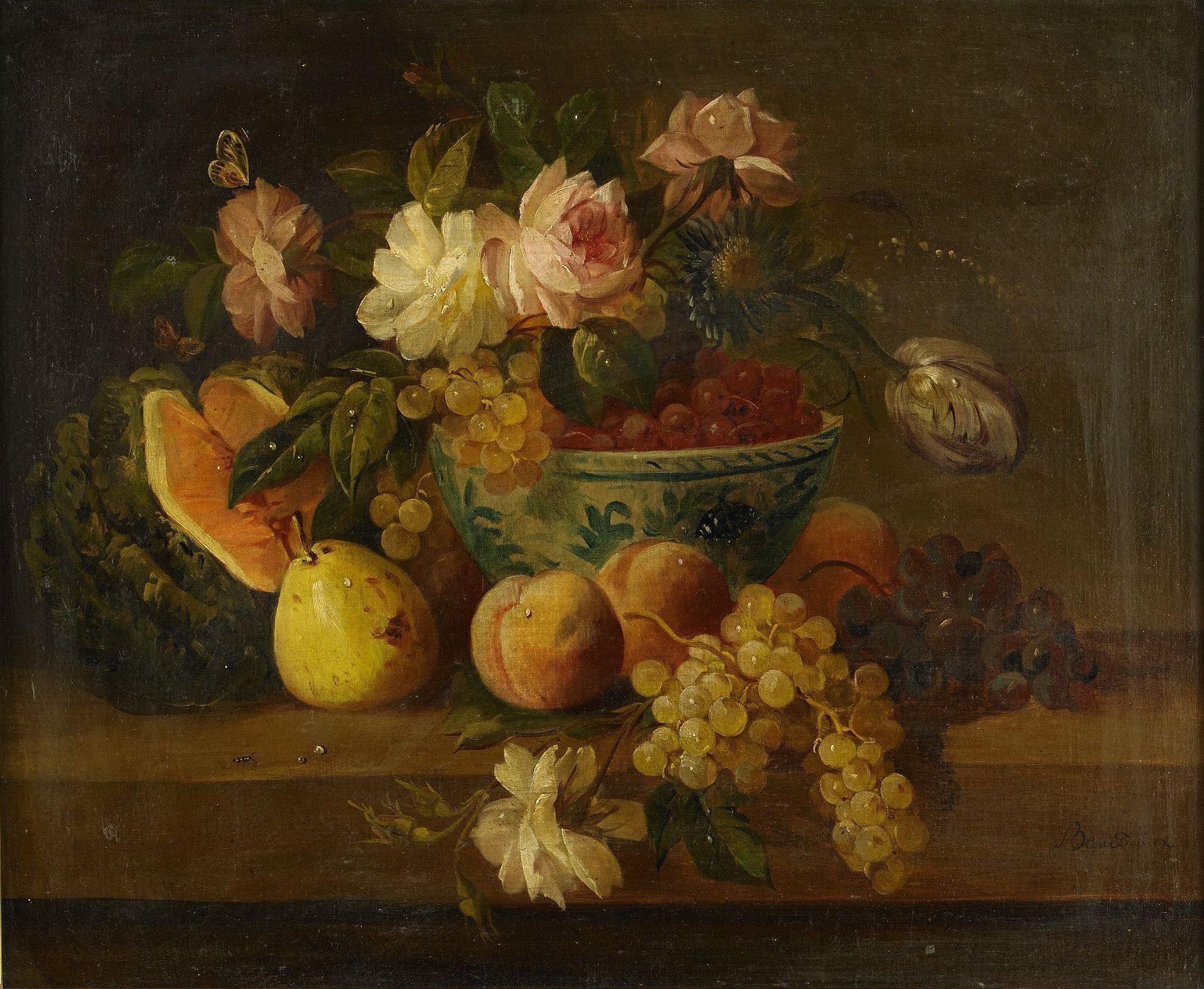 F. Baudoin | Stilleben med frukt och blommor | MutualArt