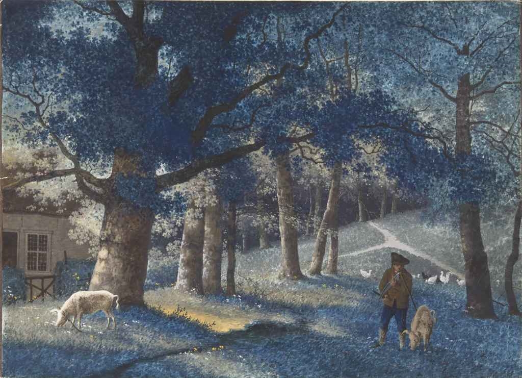 Mattheus Derk Knip | A man sharpening a scythe, with two pigs under ...