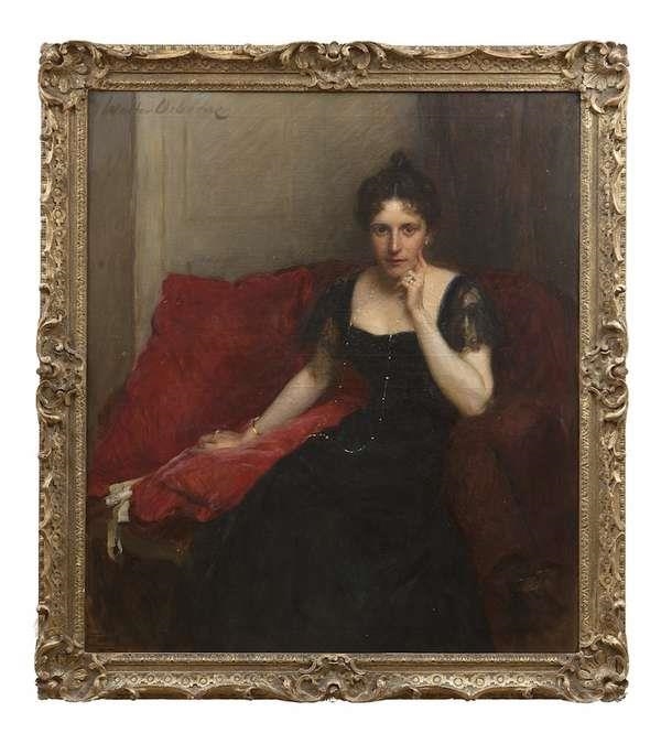 Walter Frederick Osborne | Portrait of Mrs Meade (1899) | MutualArt
