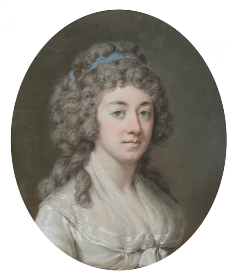 Hugh Douglas Hamilton | Portrait of Lady,Believed to be Elizabeth ...