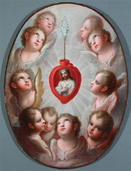 José de Paez | Angels Adoring the Sacred Heart | MutualArt